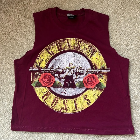 Bravado | Tops | Guns N Roses Crop Tank Tee Maroon Medium | Poshmark